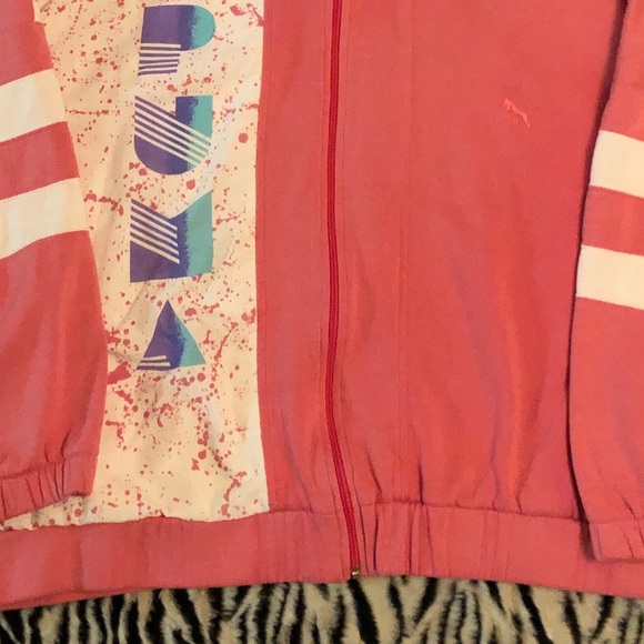 Puma | Jackets & Coats | Vintage Pink Puma Fleece Track Jacket | Poshmark